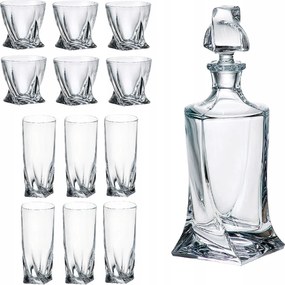 Bohemia Quadro Sada 6 sklenic 340 ml 6 sklenic 350 ml karafa 850 ml