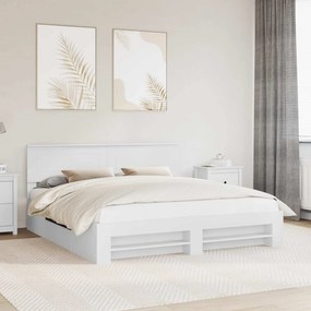 Rám postele s čelo Bílá 180 x 200 cm Kompozitní dřevo 3408732