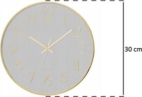 Nástěnné hodiny do dětského pokoje s tichým mechanismem, šedé, 30 cm O