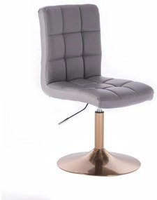 LuxuryForm DESIGN Otočná židle TOLEDO na zlatém talíři - šedá