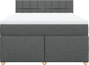 Box spring postel s matrací tmavě šedý 140 x 190 cm textil 3288976