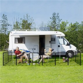 Sada 7 ks – Ohrádka pro psy Yaheetech – černá, 80 × 80 × 84,5 cm; 15,82 kg (267492580127)