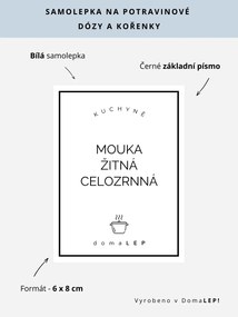 MOUKA ŽITNÁ CELOZRNNÁ - omyvatelná samolepka na dózu, výběr rozměrů Ø 5 cm / 5 x 5 cm / 6 x 8 cm | DomaLEP