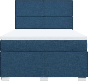 Box spring postel s matrací modrá 140x190 cm textil 3290482