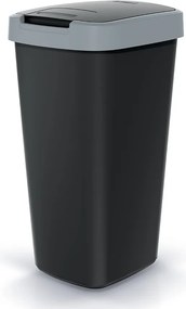 Odpadkový koš s barevným víkem, 25 l, šedá / černá