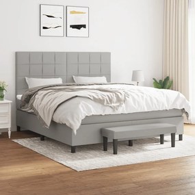 Box spring postel s matrací světle šedá 180 x 200 cm textil,  3136613