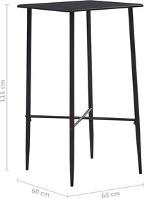 Barový stůl černý 60 x 60 x 111 cm MDF 281549