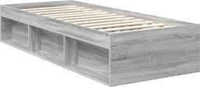 Rám postele s čelo Šedá Sonoma 75 x 190 cm Masivní borové dřevo 3409820