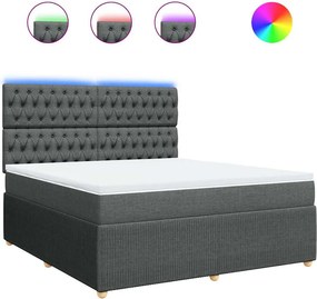 Box spring postel s matrací tmavě šedá 180x200 cm textil 3294443