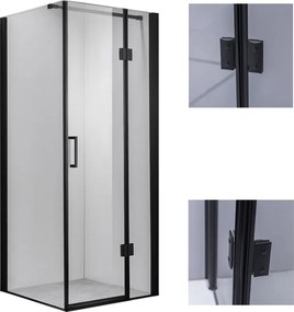 BPS-koupelny Čtvercový sprchový kout ZES KZ1390B BL 90x90 černá/transparent - bez vaničky