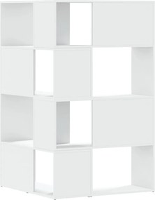 Rohová 4patrová knihovna bílá 85 x 85 x 140 cm kompozitní dřevo 3307810