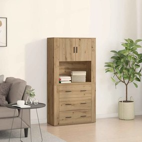 Vysoký bufet Artisanový dub 80 x 33 x 150 cm Kompozitní dřevo 3334344
