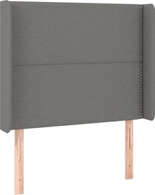 Box spring postel s matrací a LED tmavě šedá 90x200 cm textil 3138766