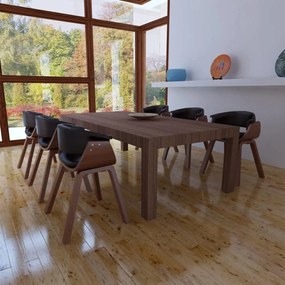 vidaXL Jídelní židle 6 ks ohýbané dřevo a textil [270552] Barva: černá a tmavě hnědá