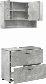 Sada koupelnového nábytku 2 ks Betonově šedá 76,5 x 35 x 64 cm 3393016