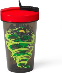 Zelený kelímek s červeným víčkem a brčkem LEGO® Ninjago, 500 ml