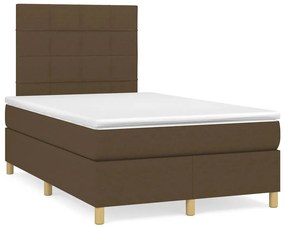 Box spring postel s matrací a LED tmavě hnědá 120x190 cm textil 3270249