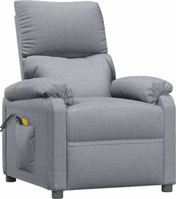 Elektrické masážní křeslo světle šedé textil 3073827