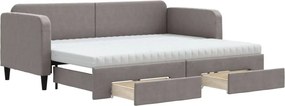 Válenda s přistýlkou a zásuvkami taupe 80 x 200 cm textil 3196868