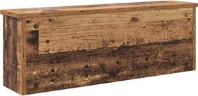 věšák, nástěnný, 4 poličky, háčky, kompozitní dřevo, 26x75x16 cm, staré dřevo, Dekorino TK20260021