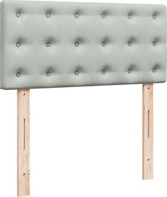 Box spring postel s matrací světle šedá 90x190 cm samet 3287614
