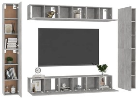 vidaXL 10dílný set TV skříněk betonově šedý kompozitní dřevo