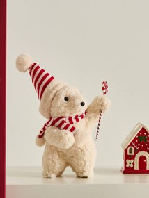 Sinsay - Vánoční dekorace – medvěd v čepici Santa Clause - bílá