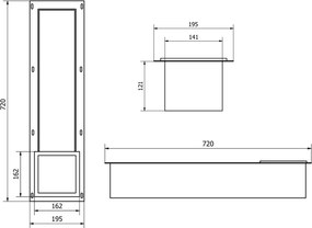 Mexen X-Wall-B, zabudovaný zásobník na toaletní papír, ocelová, 1915