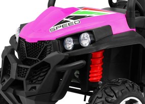 Ramiz Terénní bugina pro děti růžová + pohon 4x4 + dálkové ovládání + nosič zavazadel + rádio MP3 + LED