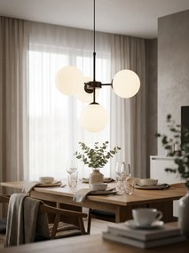 Light for home - Černý závěsný lustr se stínidlem v bílé barvě a možností regulace " IMPERIA", 4x40W, E14, Černá