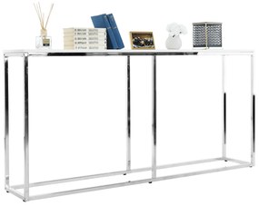 Konzolový stolek v industriálním stylu KORNIS MDF fólie bílá, kov chrom