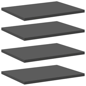 vidaXL Přídavné police 4 ks šedé 40 x 30 x 1,5 cm dřevotříska