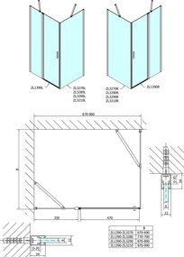Polysan ZOOM LINE 90 x 70 cm ZL1390ZL3270 sprchový kout