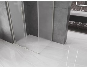 Mexen Velar L, sprchový kout s posuvnými dveřmi 120 x 75 cm, 8mm sklo námraza, broušená ocel, 871-120-075-33-97