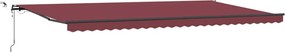 Automatická zatahovací markýza s LED burgundská 600 x 300 cm 3310202