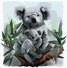 zuty zuty - malování podle čísel - koala a její dítě, 40x50 cm, plátno+rám