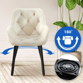 Sada 2 jídelních židlí Antigo samet – krémová