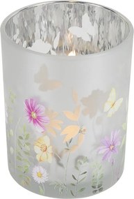 Barevný skleněný svícen Wild Flowers Butterfly M - Ø 10*12,5cm