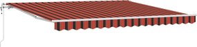 Stahovací markýza oranžová a hnědá 400 × 300 cm Látka a hliník 3330507