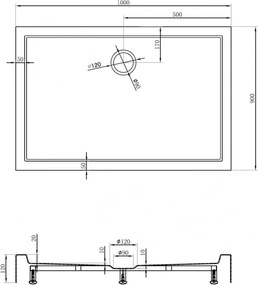 Mexen Flow+ obdélníková vanička 100 x 90 cm, černá matná, 46R709010H