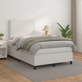 Box spring postel s matrací bílá 120x200 cm umělá kůže 3142774