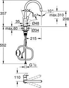Grohe - Dřezová baterie s výsuvnou koncovkou, chrom