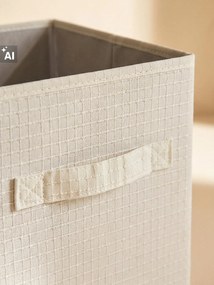 Sinsay - Skládací textilní úložný koš s úchytem - bílá