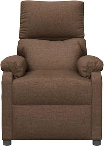 Polohovací křeslo hnědé textil 340179