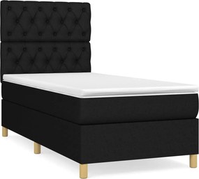 Box spring postel s matrací černá 80 x 200 cm textil 3142531