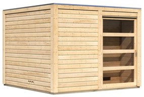 Venkovní finská sauna s předsíní 276 x 276 cm Dekorhome Smrk