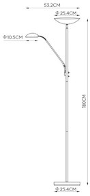 Lucide 19791/24/02 - LED Stmívatelná stojací lampa ZENITH LED/20W + LED/4W/230V