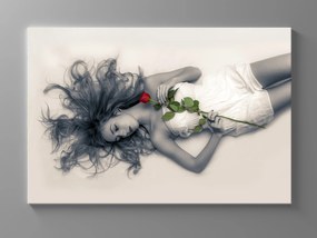 Liox Obraz žena a růže Rozměr: 90 x 60 cm