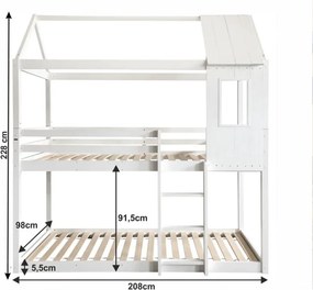 Montessori patrová postel 90x200, bílá, Atrisa Kondela 0000238744
