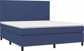 Box spring postel s matrací a LED modrá 180x200 cm textil 3134739